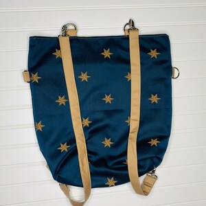 Blue With Gold Stars Convertible Woman's Purse, Handmade Bag, Ladies ...