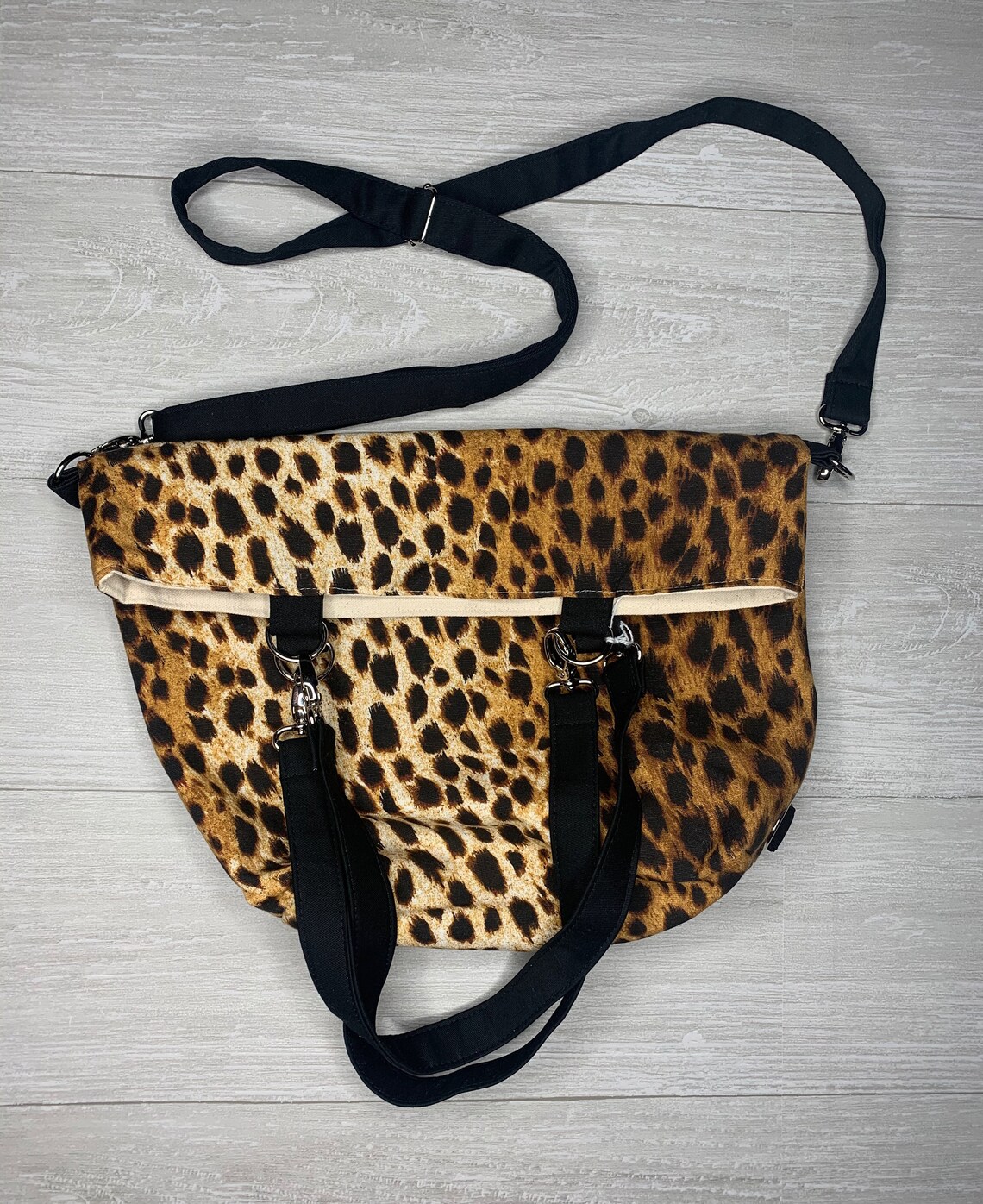 Cheetah Pattern Convertible Womans Purse, Handmade Bag, Ladies Shoulder ...