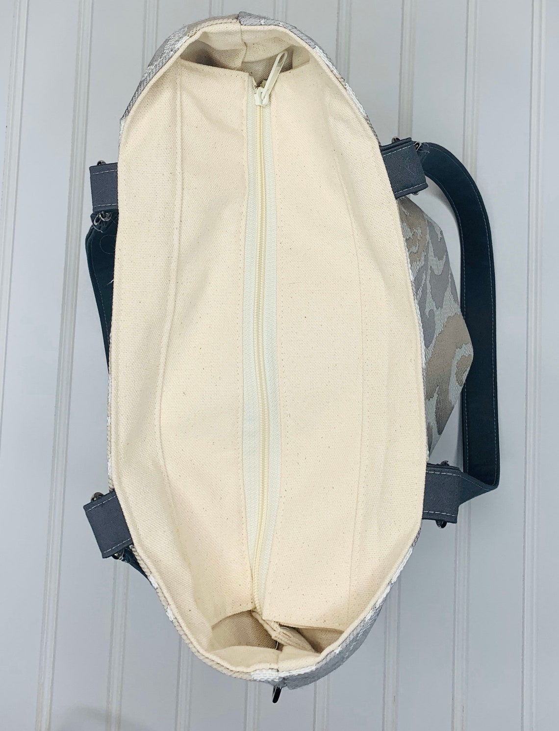 Silver Gray and Beige Convertible Womans Purse, Handmade Bag, Ladies ...
