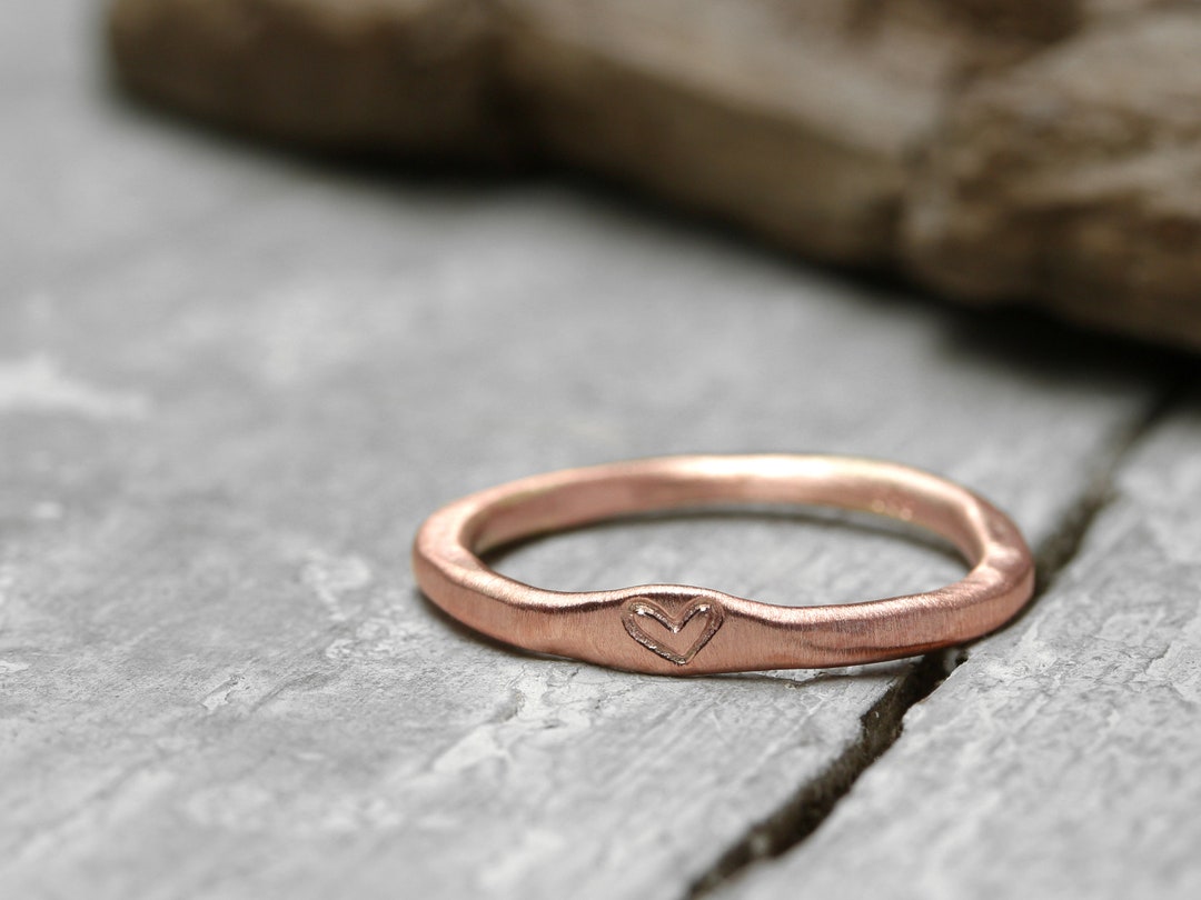 Ring With Heart Made of 333 Red Gold No. 12 Heart Ring - Etsy