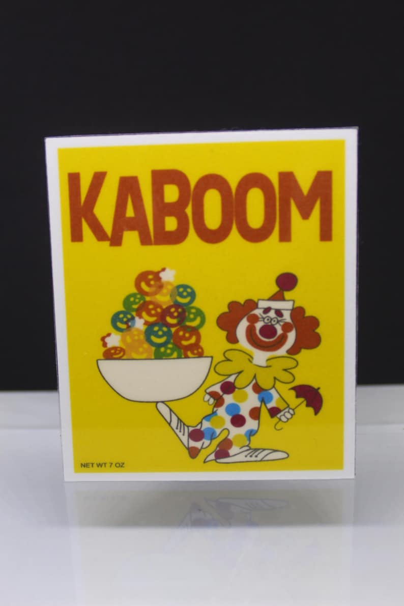 Nostalgic Vintage Kaboom Cereal Box Magnet: Hand-drawn Retro Clown Art ...
