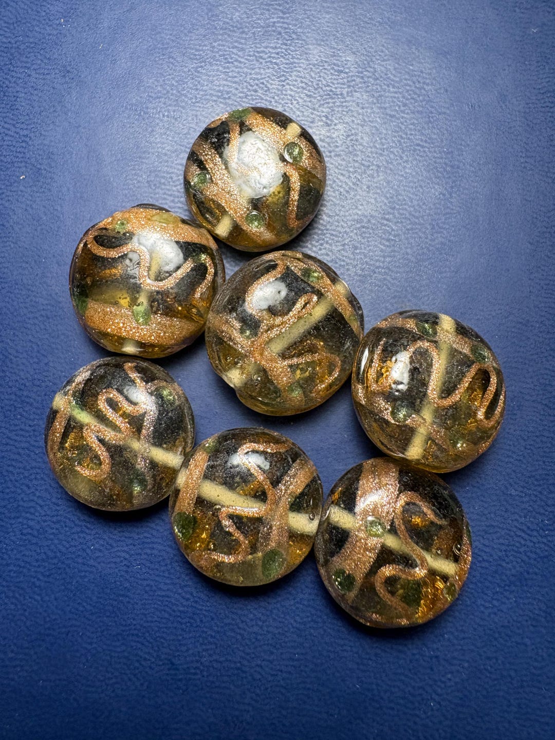 Vintage lot Indian Native American glass trade beads - Flattened circle ...
