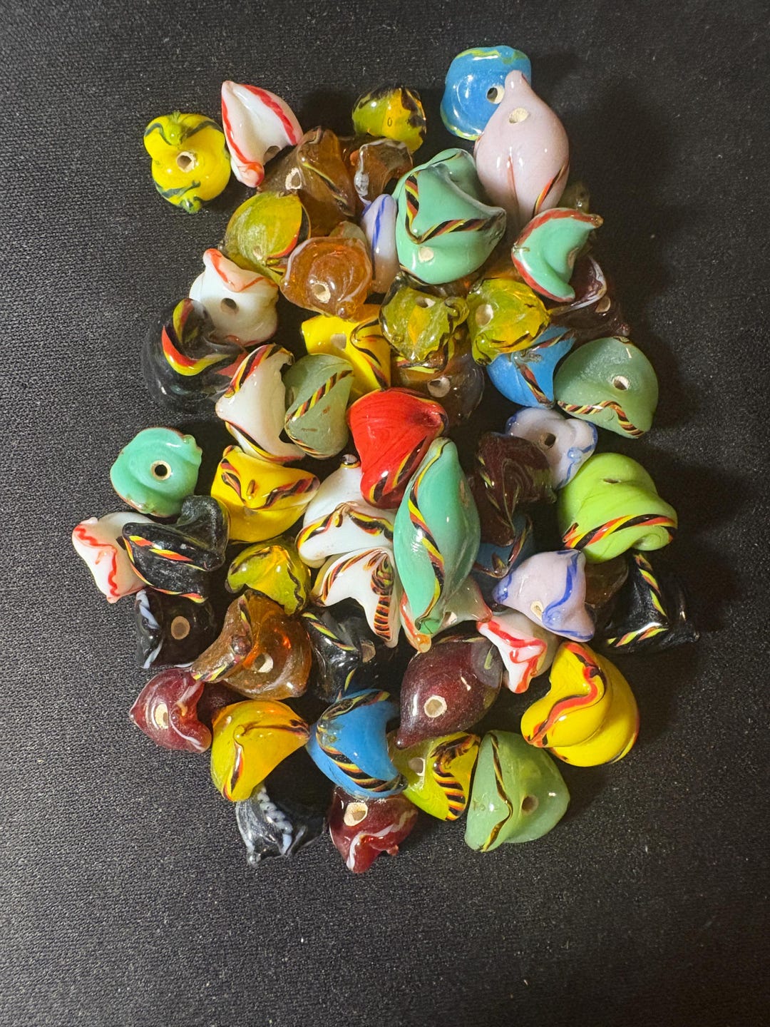 100 Grams Glass Beads - (e1236) Pinched Glass Beads - Etsy