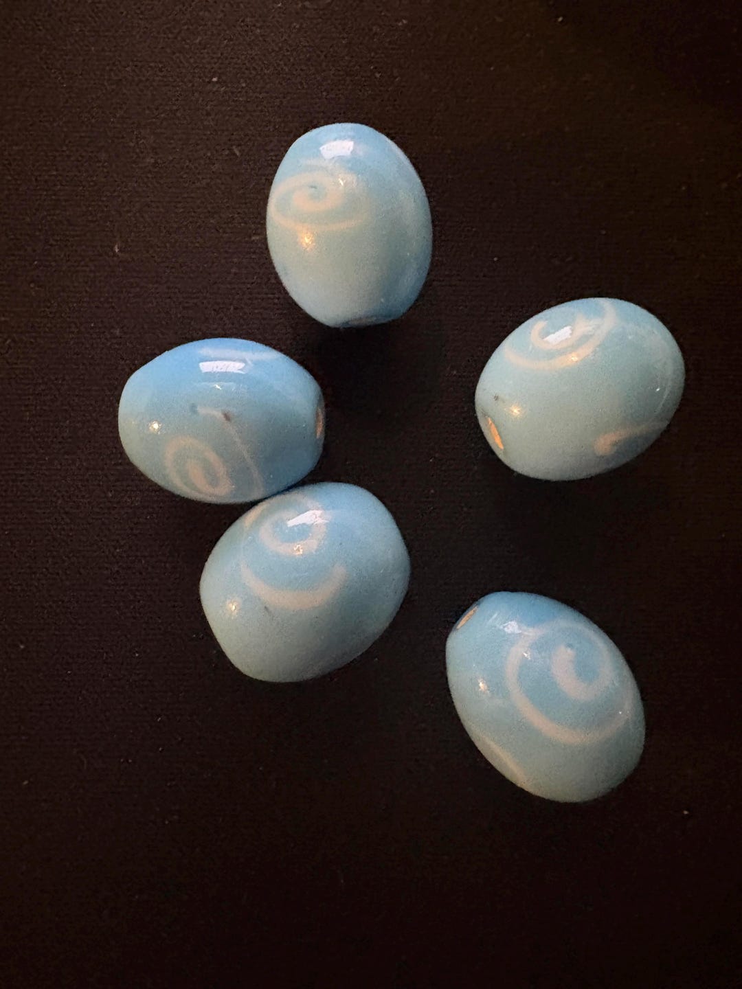 5 Zen Swirl Glass Beads - Fancy Rare Art Deco- 18mm (e550) - Etsy