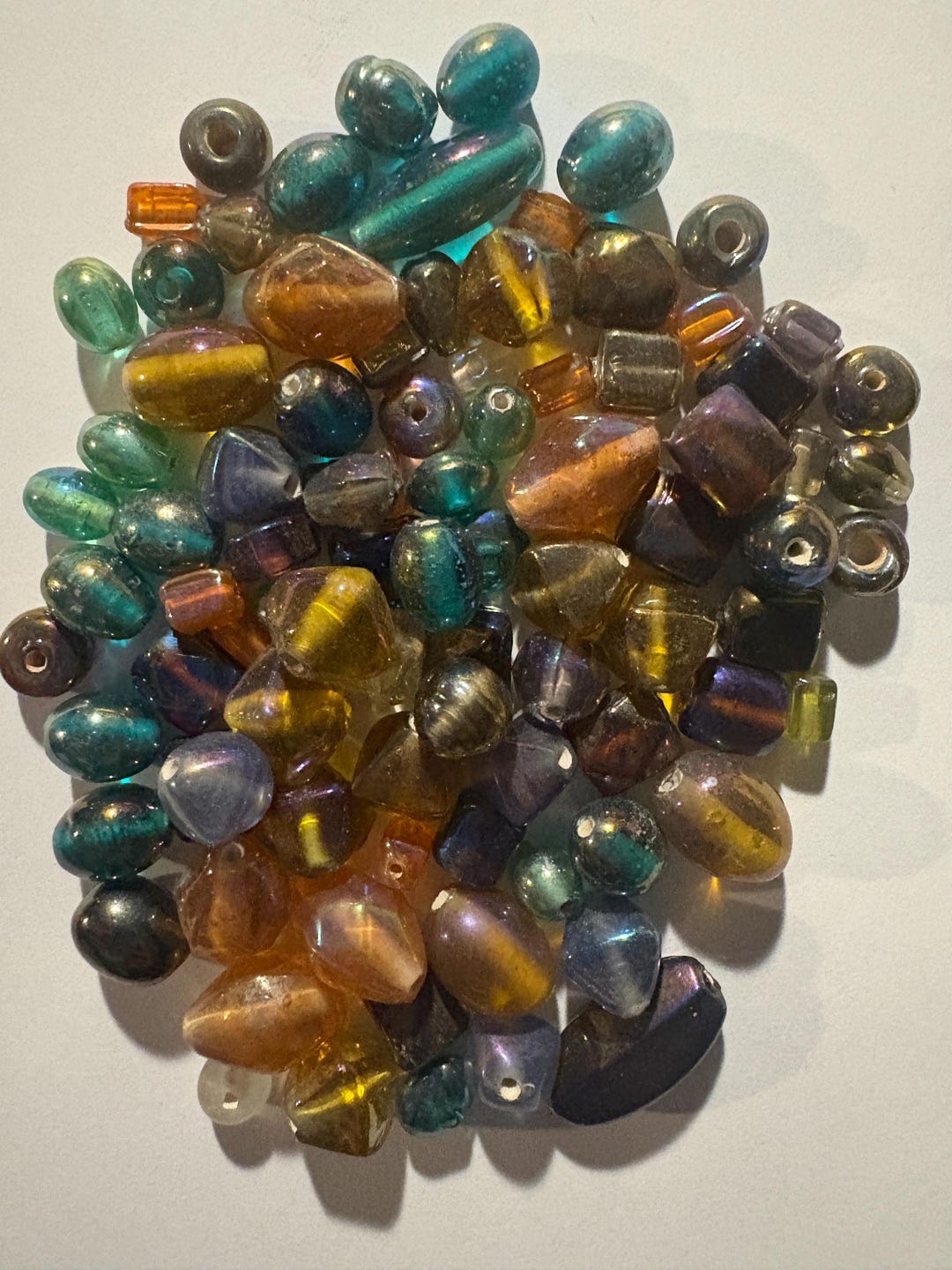 100 Grams Glass Beads - (E1229) Shiny Colors and Shapes - Etsy