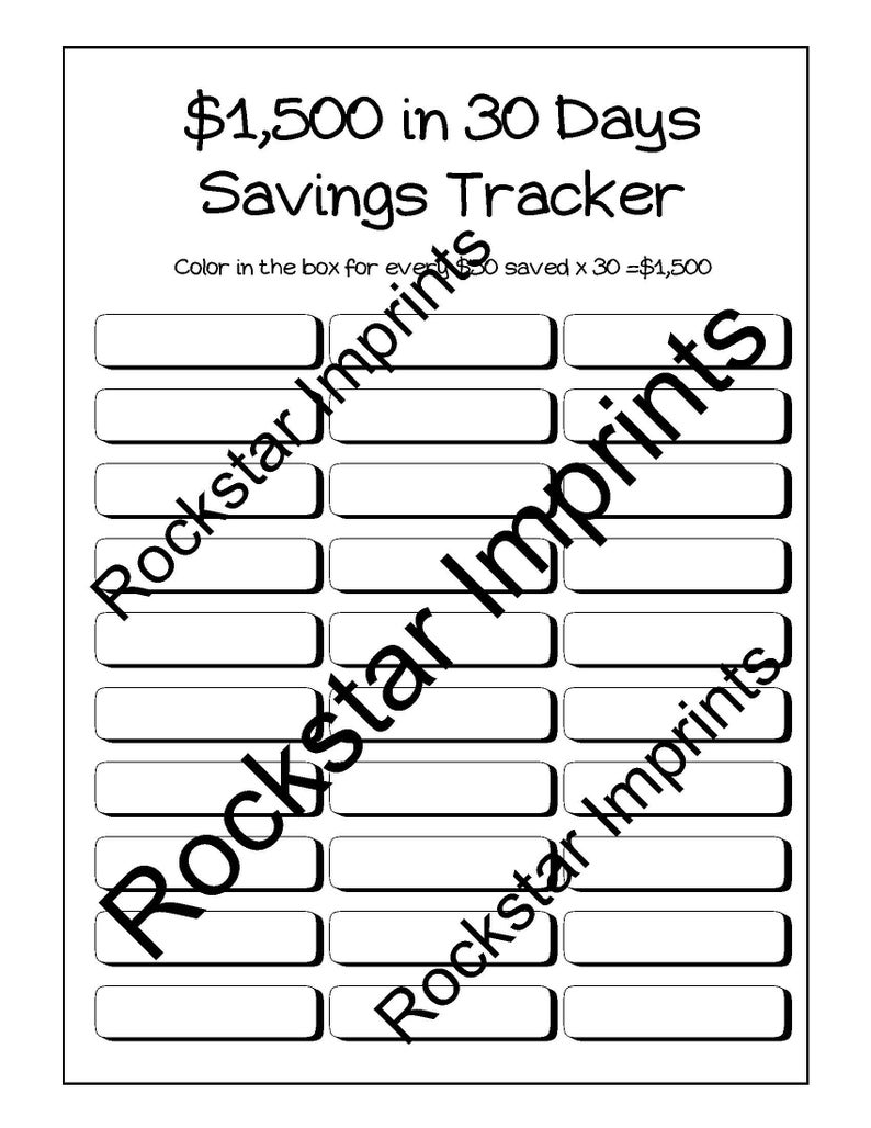 1,500 Dollar Savings Challenge Tracker With Income Ideas - Etsy