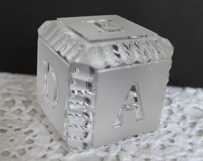 Waterford Signed Alphabet Clear Crystal Paperweight Block - Etsy