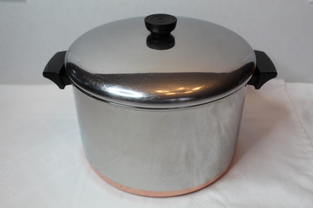 Vintage 8 Qt. Copper Bottom Revere Ware Sauce Pan Shorter and Wide ...