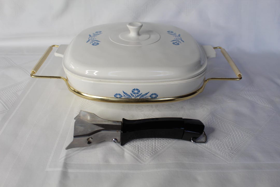 Corning Ware Pyroceram Fry Pan Casserole With Stand 10 Qt. With ...