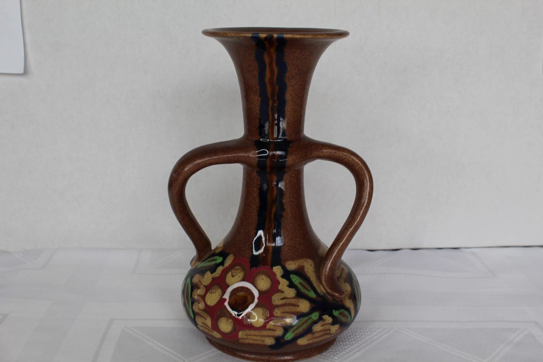 Vintage Carl Gebauer Art Nouveau Pottery 2 Handle Vase. Made in Germany ...