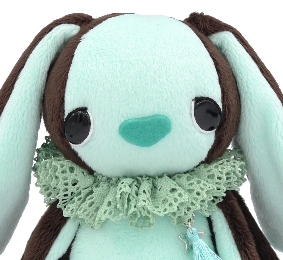 Mint Chocolate Chip Bunny Rabbit Art Doll Plush / Mint and Dark Brown ...