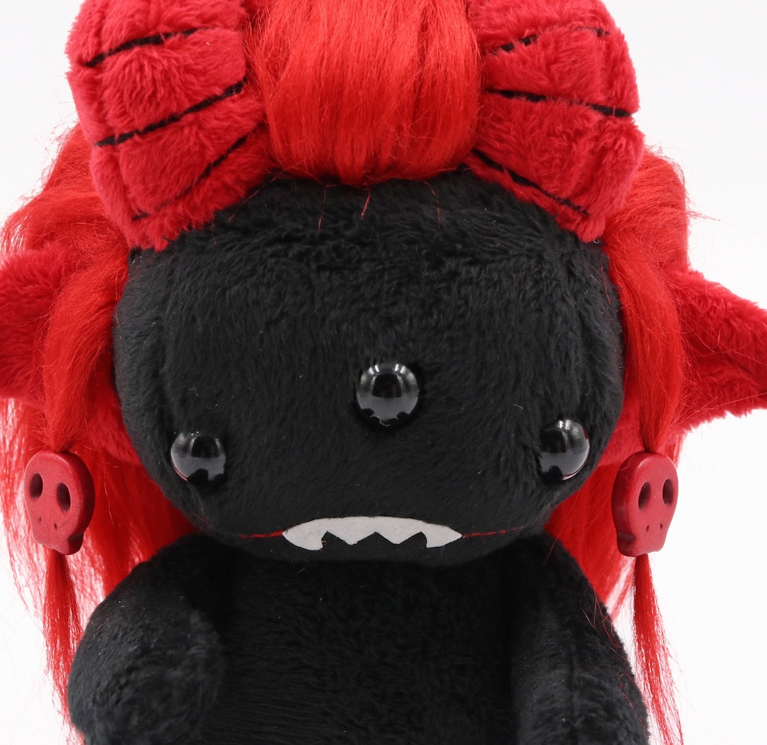 Japanese Oni Inspired Black 3 Eyed Monster Plush Art Doll / - Etsy