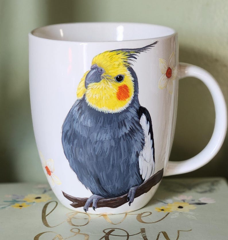 Cockatiel Hand Painted Mug - Etsy