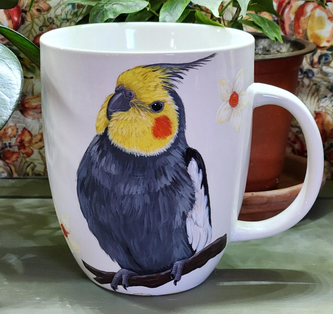 Cockatiel Hand Painted Mug - Etsy