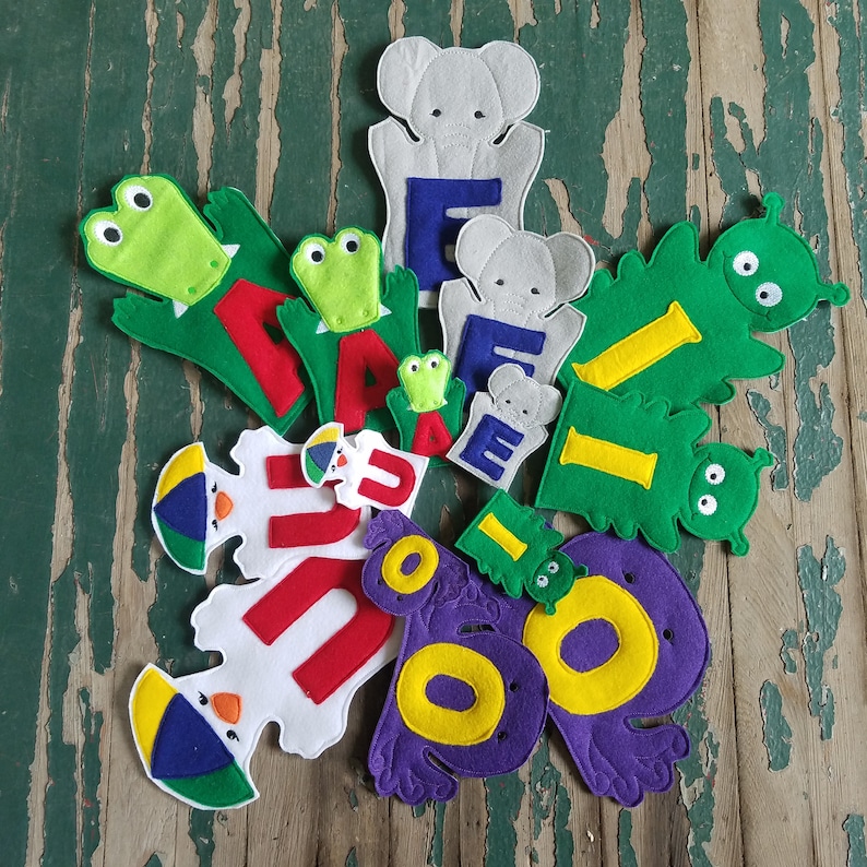 Alphabet Felt Puppets Alphabet Play Set Educational Play | Etsy