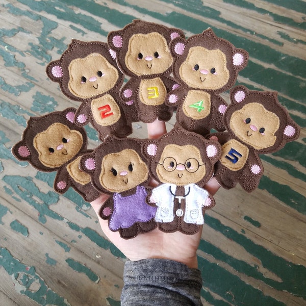 Monkey Finger Puppet - Etsy