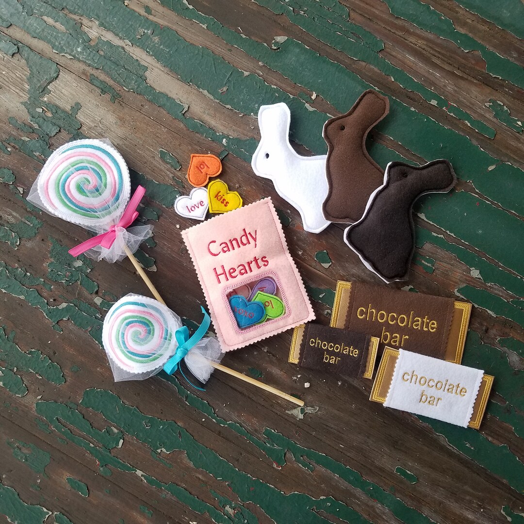 Play Food , Felt Food , Valentine and Easter Candy Play Set , Valentine ...