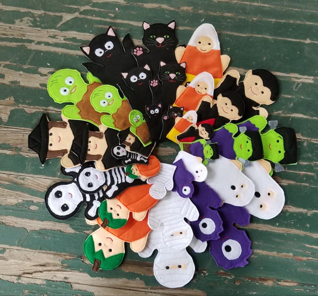 Halloween Characters , Felt Puppets , Halloween Puppet Play Set - Adult ...
