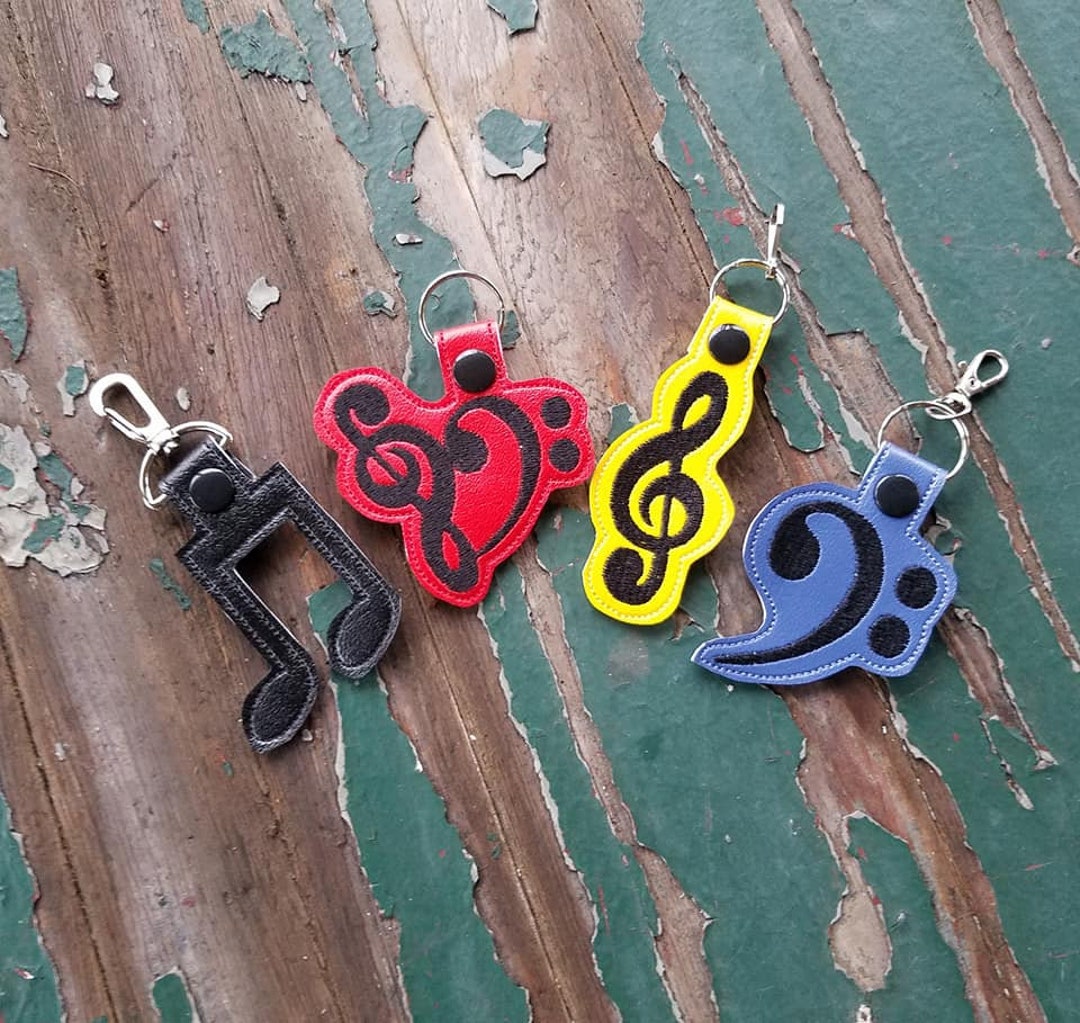 Key Fob , Key Chain , Snap Tab , Embroidered Vinyl Musical Fobs ...