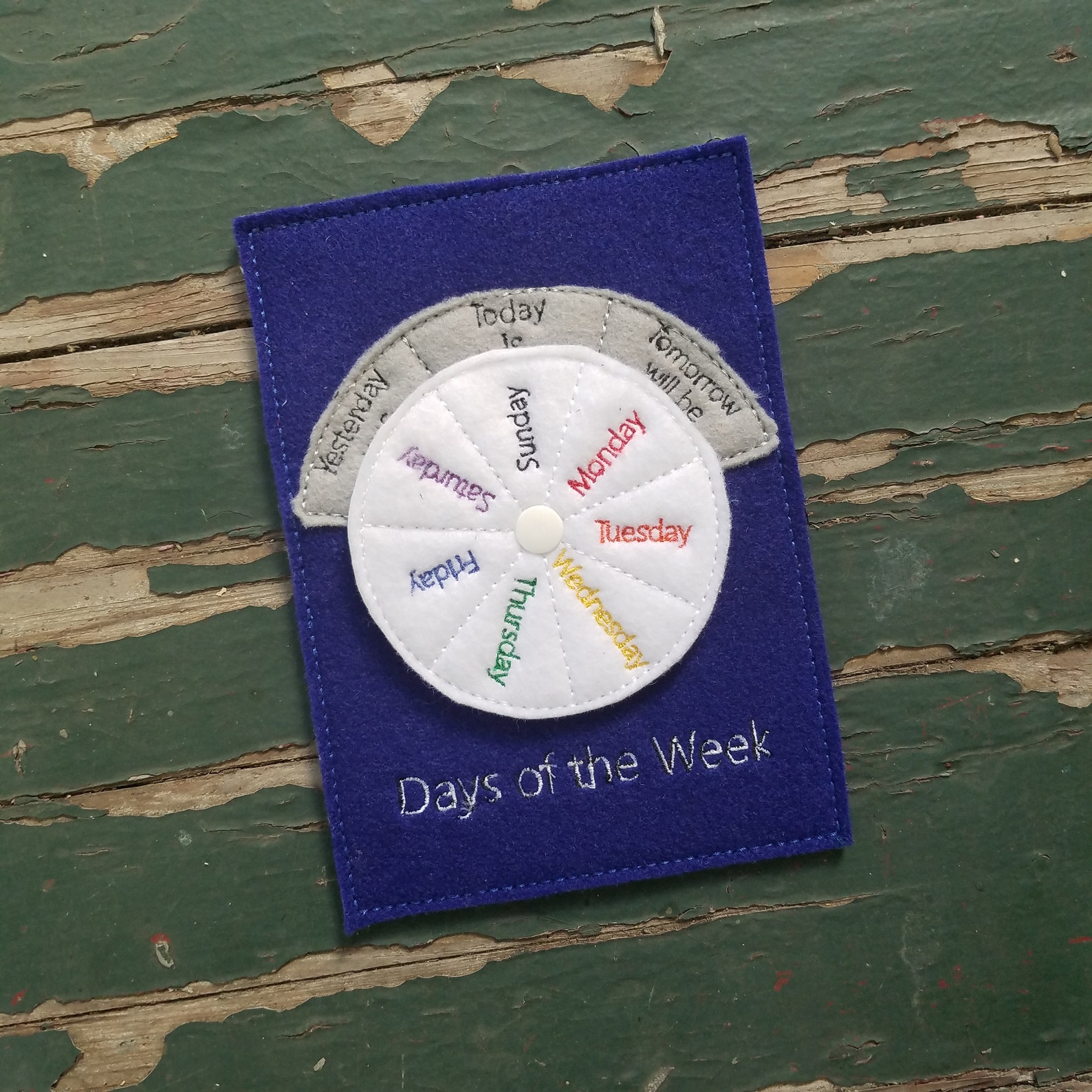 Days of the Week Wheel Felt Play Set Educational Learning - Etsy
