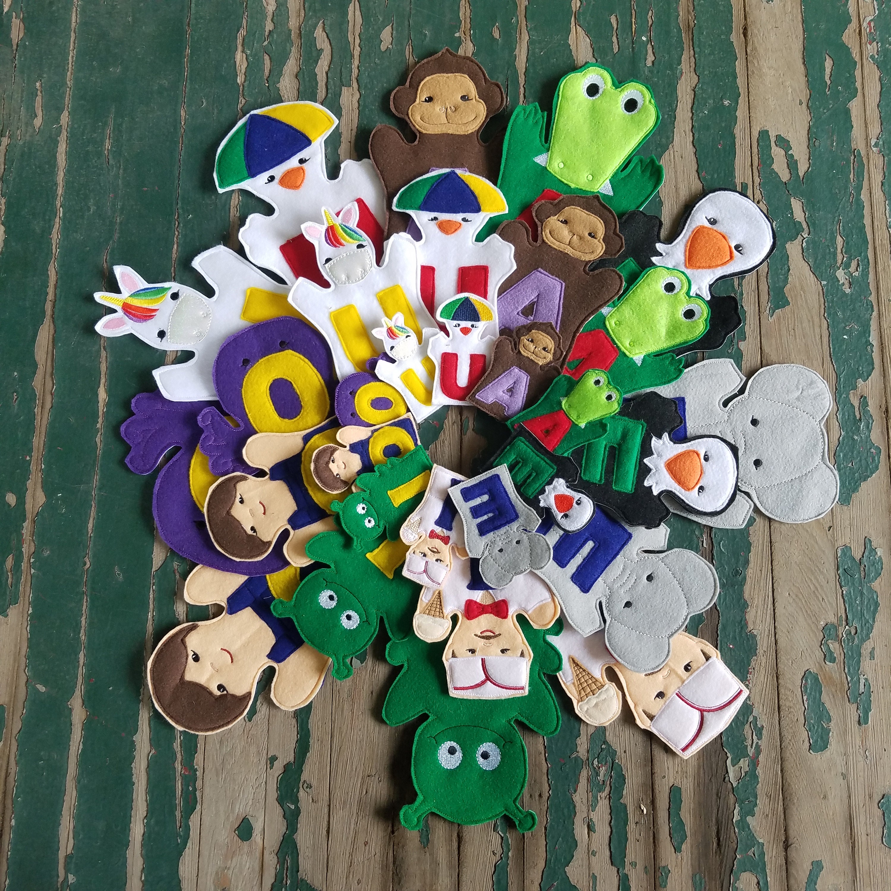 Alphabet Felt Puppets Alphabet Play Set Educational Play | Etsy