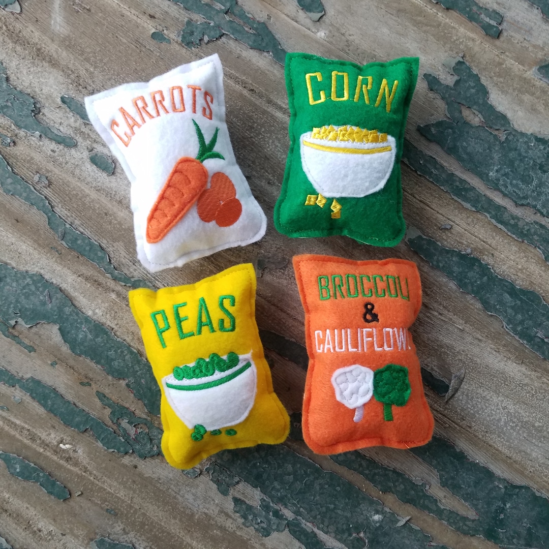 Play Food , Felt Food , Frozen Veggies Set , Pretend Veggies , Peas ...