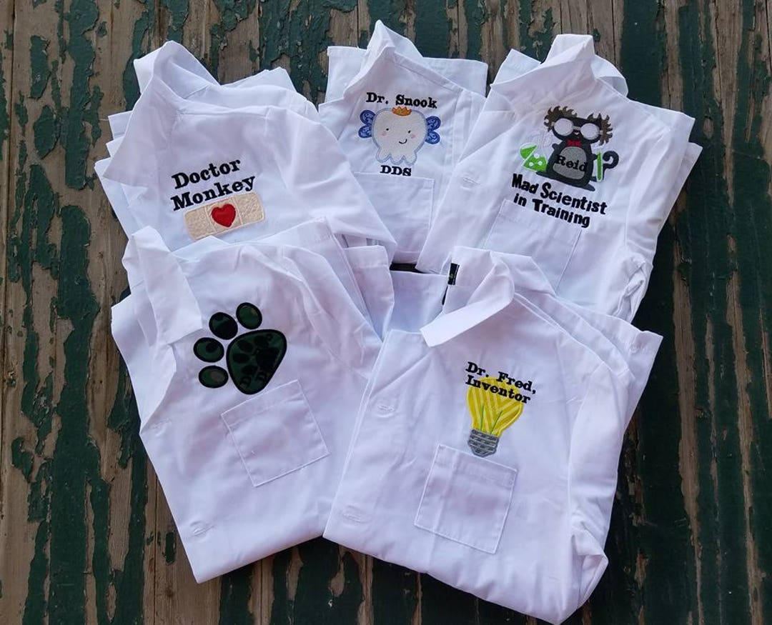 Personalized Child's Lab Coat , Doc , Doctor , Dentist , Mad Scientist ...