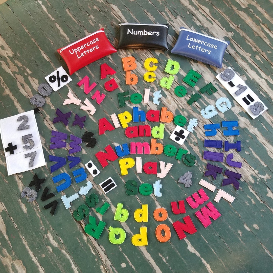 Felt Alphabet & Number Set: Sensory Learning, Homeschool Math - Etsy