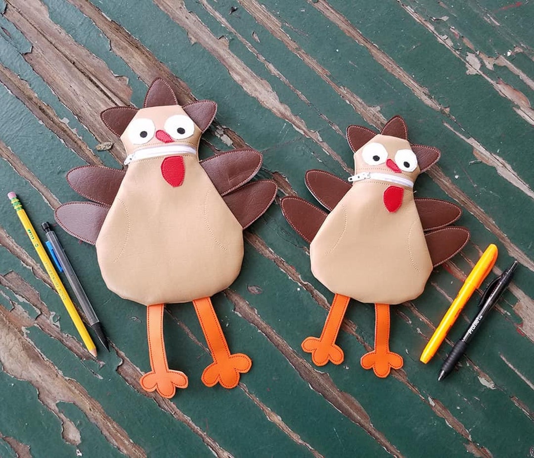Vinyl Turkey Shaped Pouch , Vinyl Bag , Vinyl Zipper Bag , Zipper Tote ...