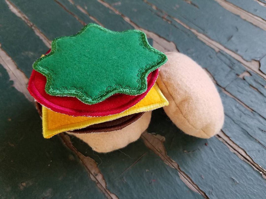 Play Food , Felt Food , Hamburger Play Set , Bun , American Cheese ...