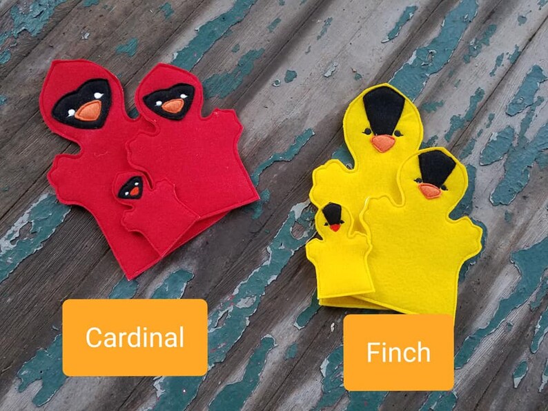Bird Puppets Felt Puppets Bird Puppets Play Set Adult - Etsy