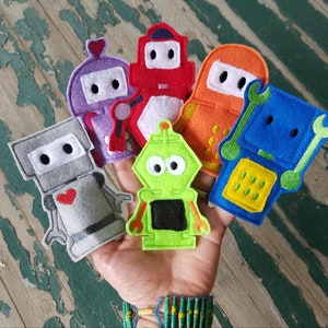 Felt Robot Finger Puppets: Kids Play Set - Etsy
