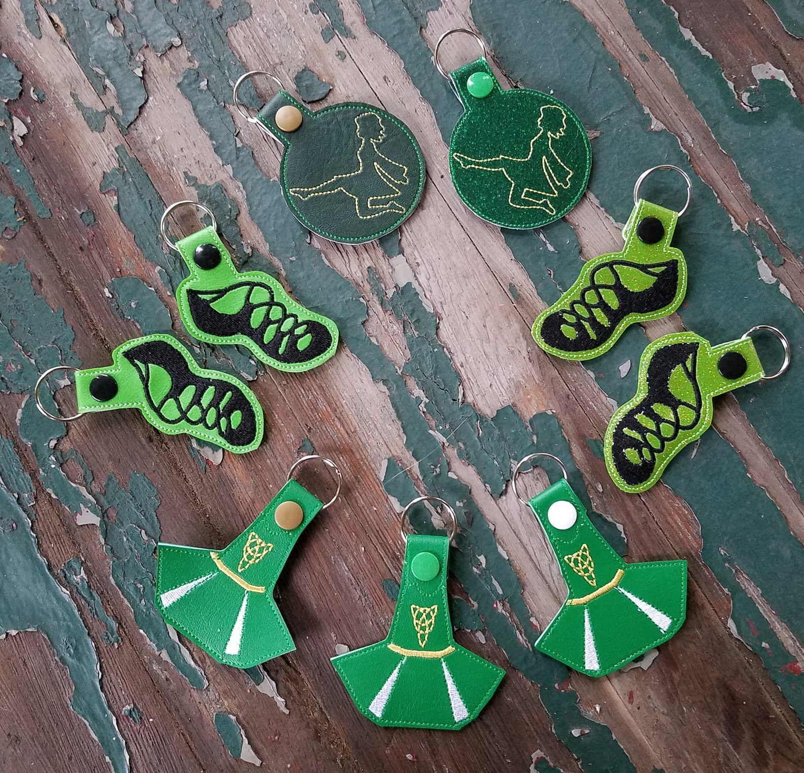 Key Fob Key Chain Snap Tab Embroidered Irish Dance Key - Etsy