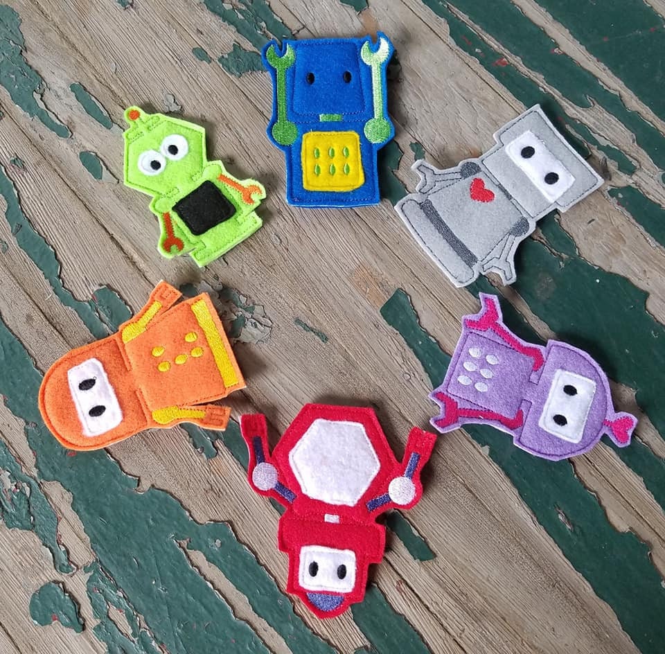 Felt Robot Finger Puppets: Kids Play Set - Etsy