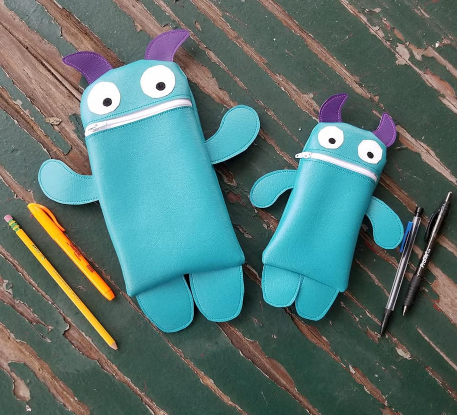 Vinyl Monster Shaped Pouch Vinyl Bag Vinyl Zipper Bag - Etsy