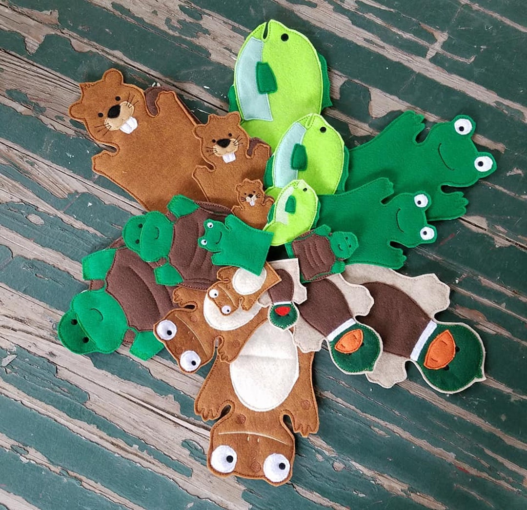 Pond Animals , Felt Puppets , Pond Puppet Play Set - Adult, Kid, AND ...
