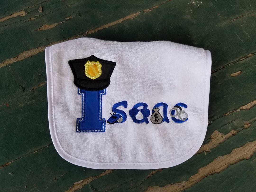 Personalized Police Baby Bib: Embroidered Police Font Gift - Etsy