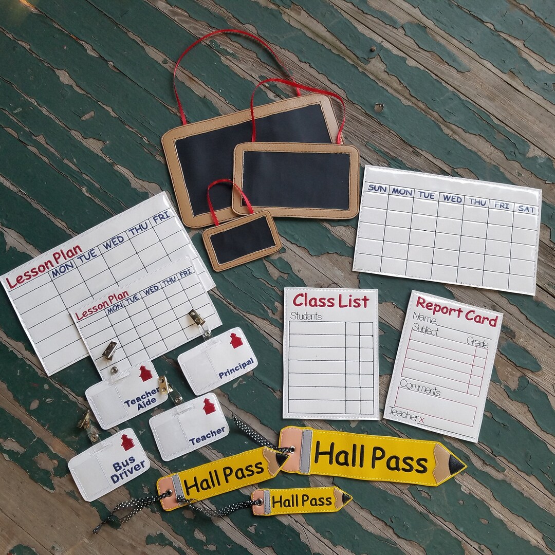 Vinyl School Kit , Dress up , Pretend Play , Vinyl School Play Set ...