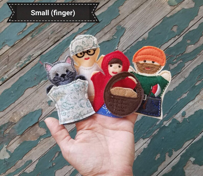 Red Riding Hood Felt Puppets Story Book Characters Play - Etsy