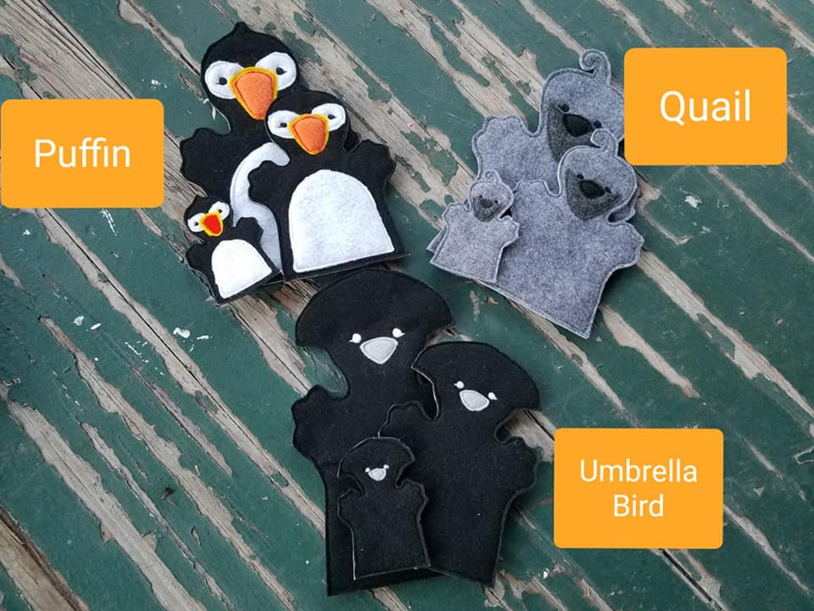 Bird Puppets Felt Puppets Bird Puppets Play Set Adult - Etsy