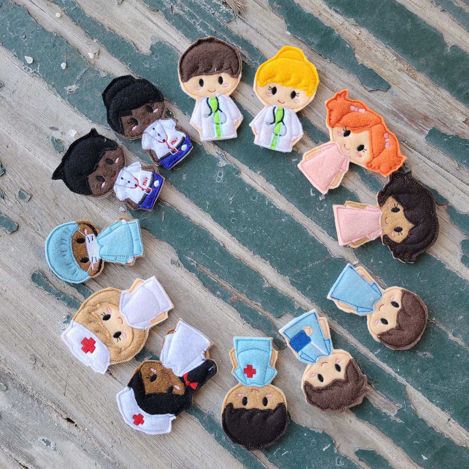 Hospital Staff Felt Finger Puppets Play Set Hospital Pretend - Etsy