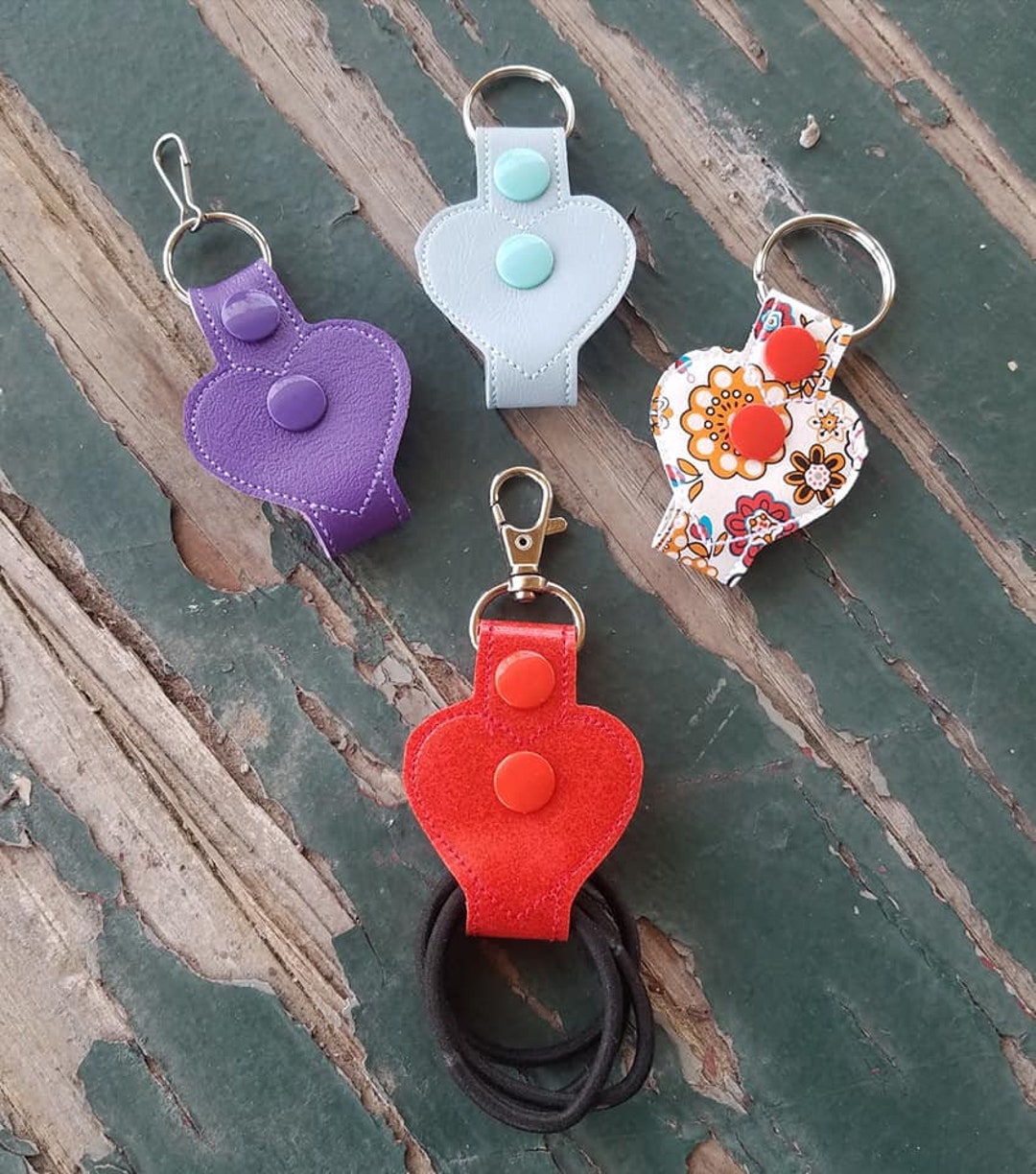 Key Fob , Key Chain , Snap Tab , Embroidered Vinyl Hairband Holder Key ...