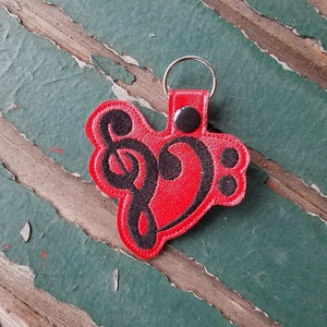 Key Fob , Key Chain , Snap Tab , Embroidered Vinyl Musical Fobs ...