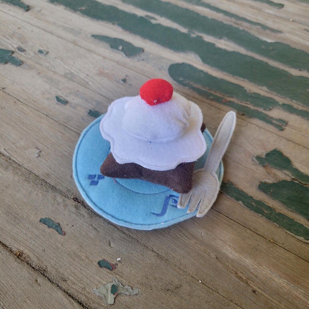 Play Food , Felt Food , Dessert Play Set , Brownie a La Mode ...