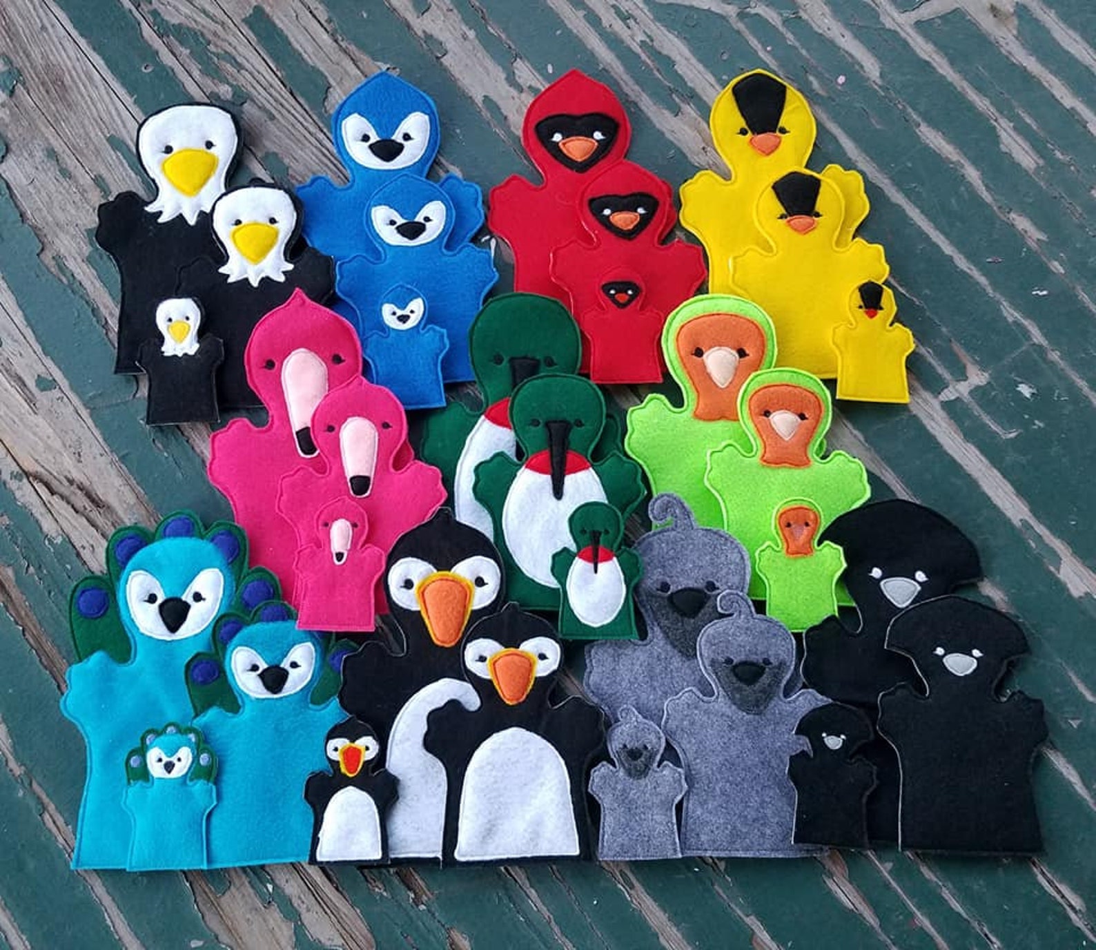 Bird Puppets Felt Puppets Bird Puppets Play Set Adult - Etsy