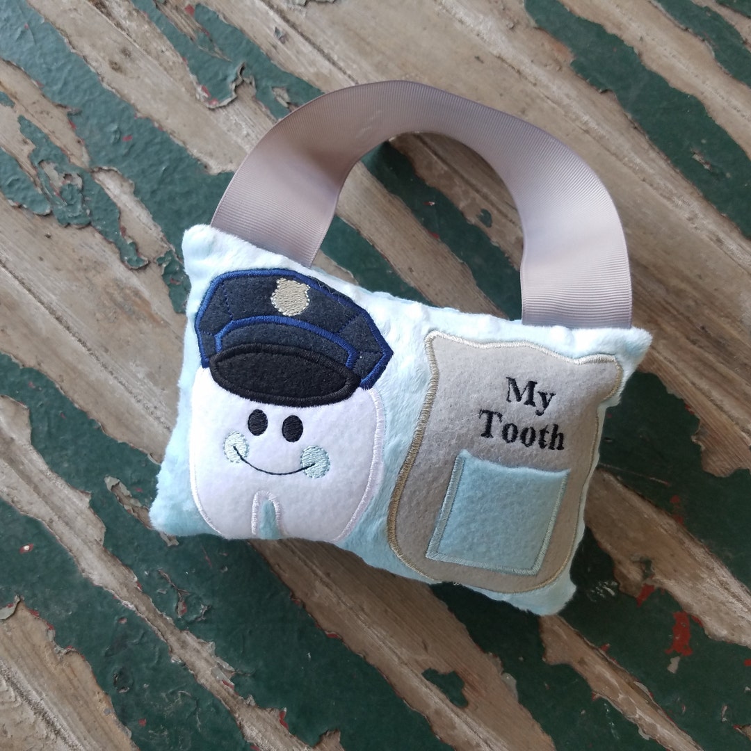 Plush Policeman Tooth Fairy Pillow , Police Tooth Pocket , Tooth Fairy ...