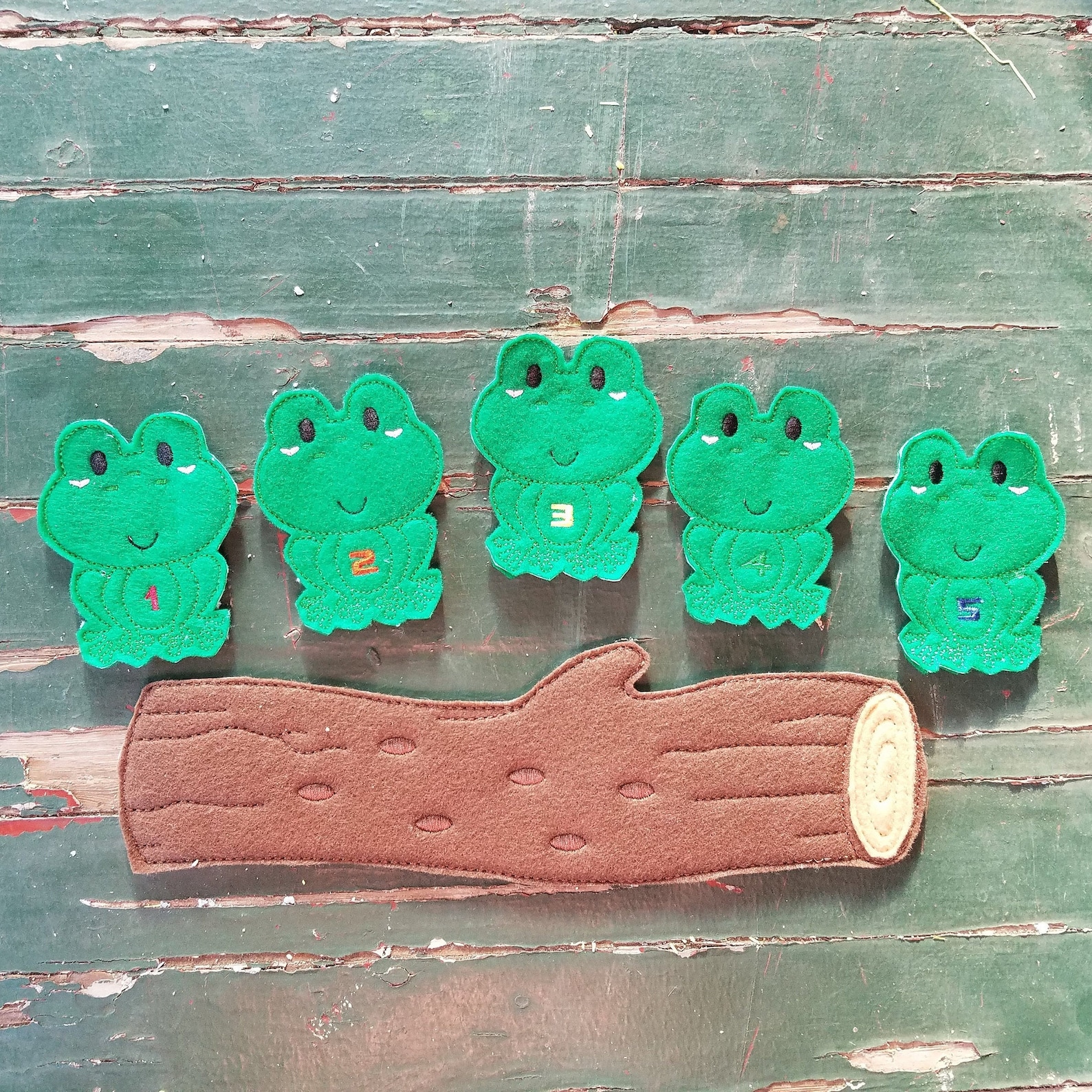 5 Speckled Frogs Finger Puppets Frogs Felt Play Set Sold - Etsy