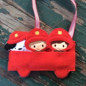 Firefighter Puppets With Firetruck Treat or Puppet Bag - Sold ...