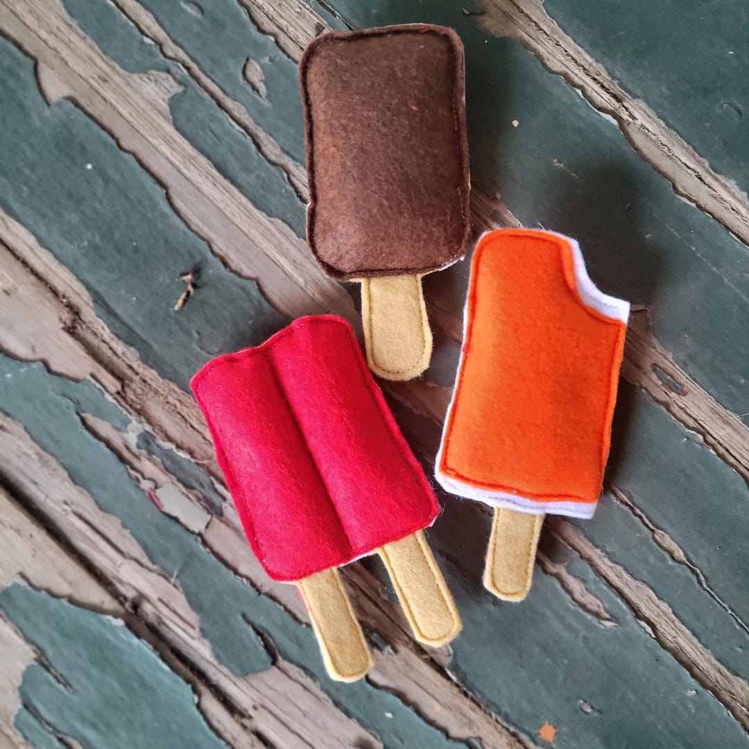 Felt Play Food Popsicle Set: Pretend Play Snack - Etsy