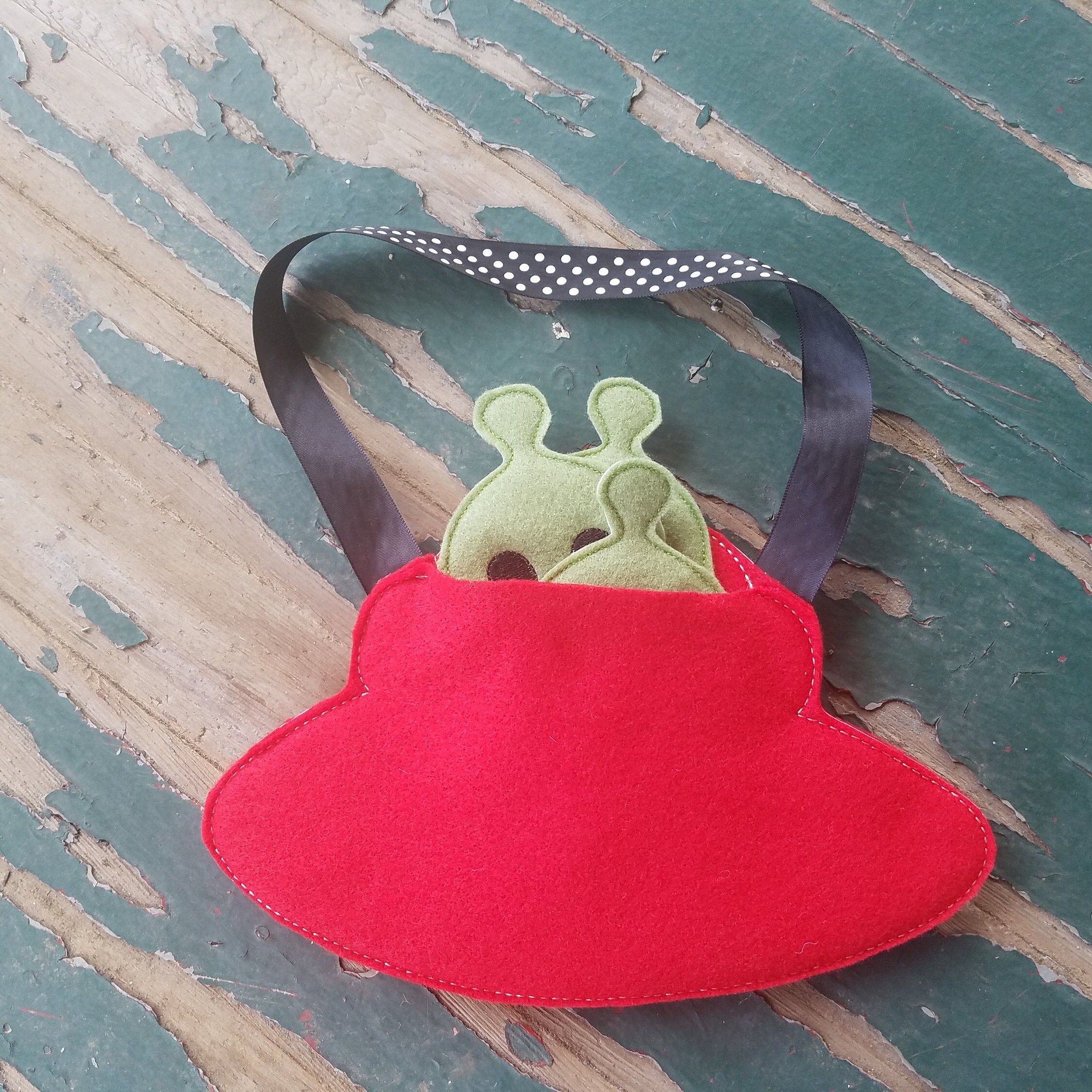 Alien Finger Puppets With Spaceship Treat or Puppet Bag - Etsy